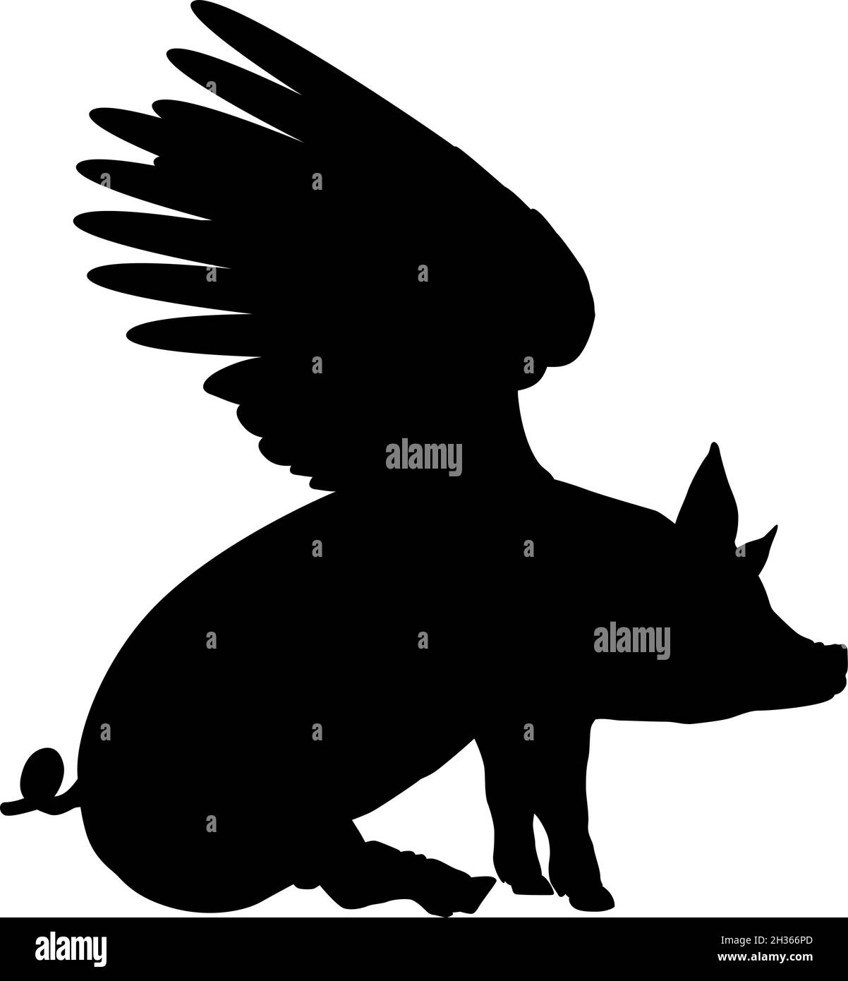 Flying Pig Silhouette