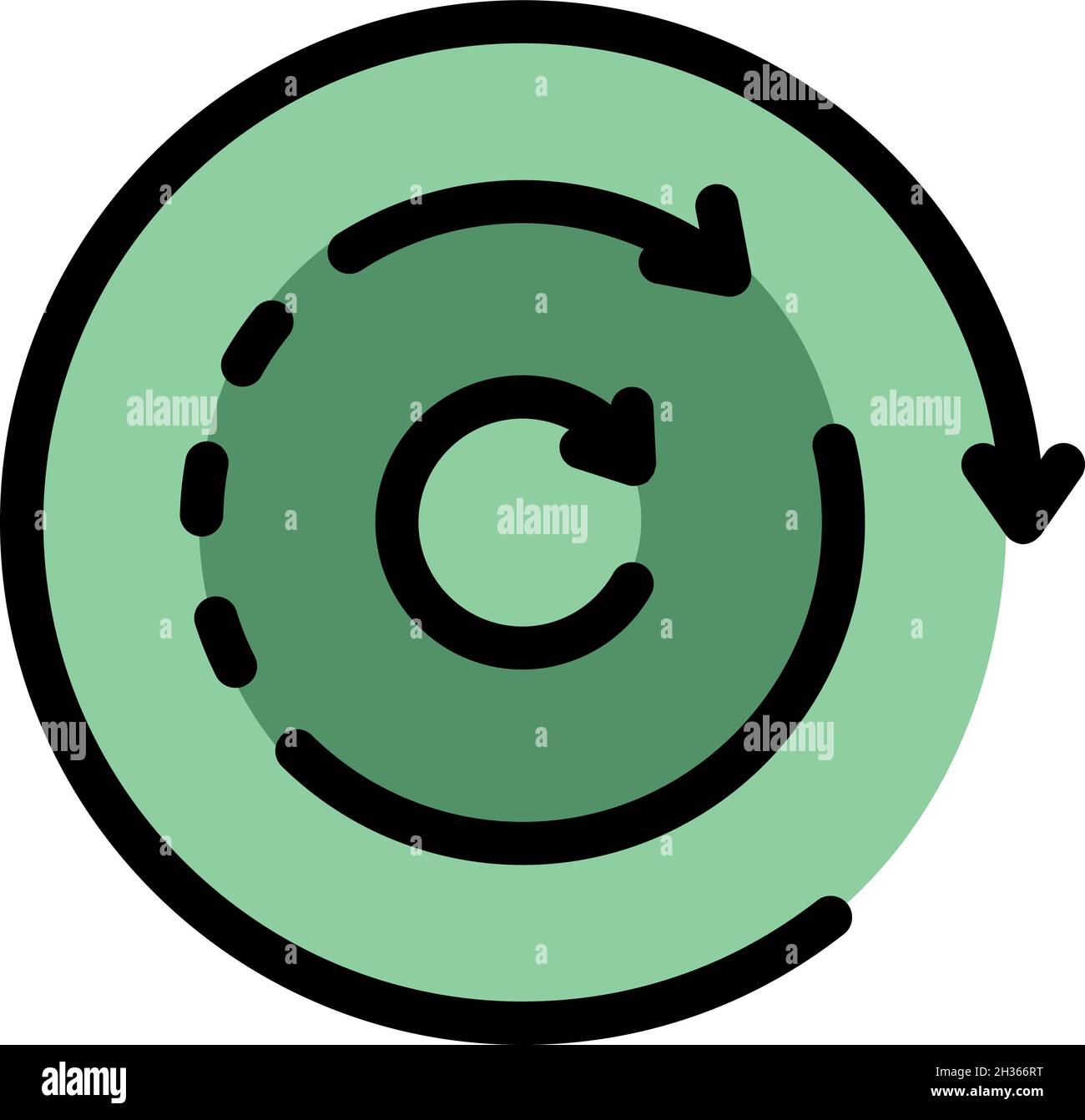 Gravity direction icon. Outline gravity direction vector icon color ...
