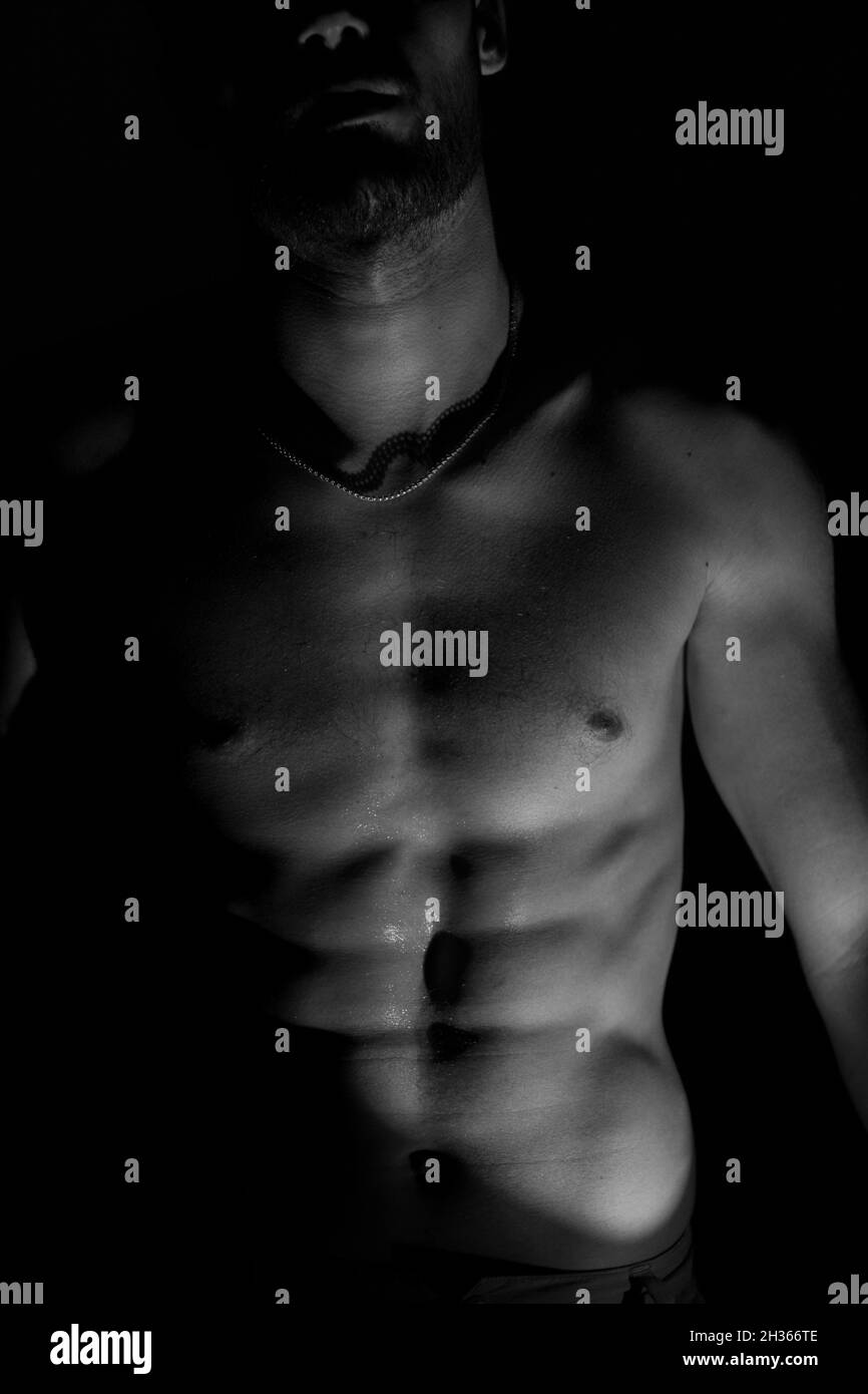 young handsome guy in bw. Portrait photos Stock Photo - Alamy