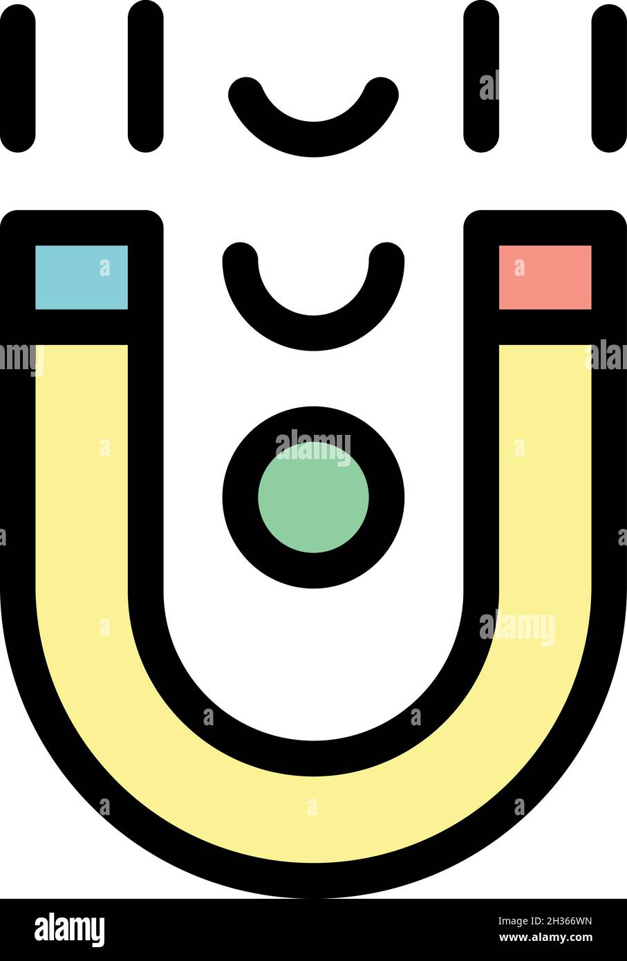 Sphere gravity magnet icon. Outline sphere gravity magnet vector icon ...