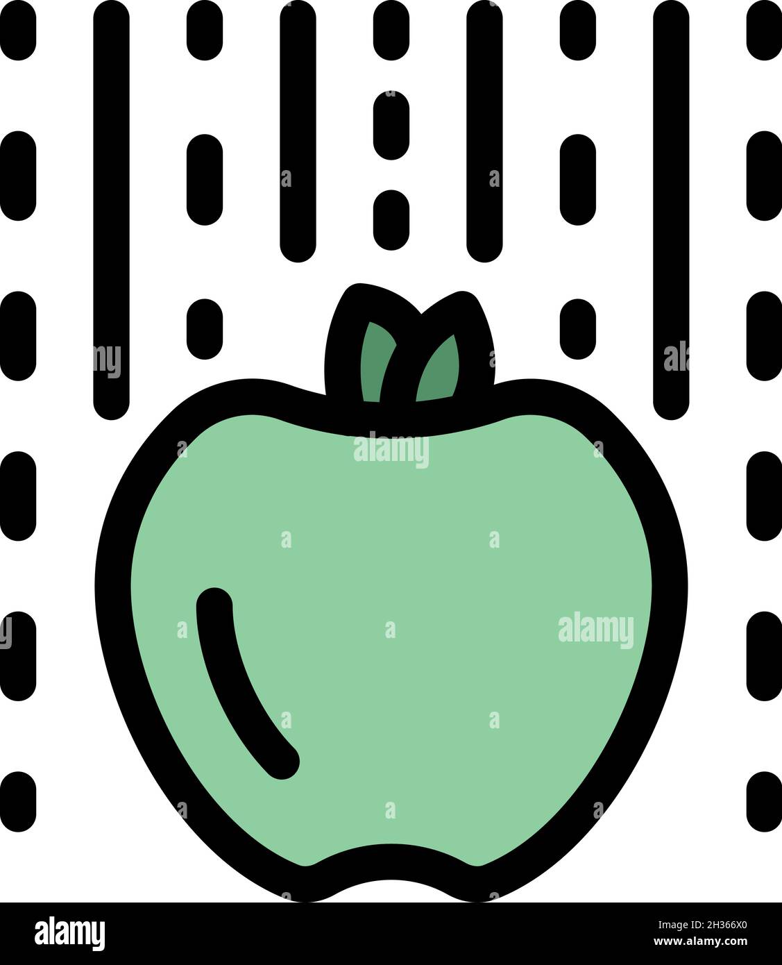 Apple fall icon. Outline apple fall vector icon color flat isolated ...