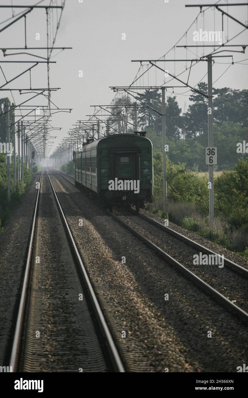 Cluj-Napoca, Romania, June 7, 2009: Train on railway Stock Photo - Alamy