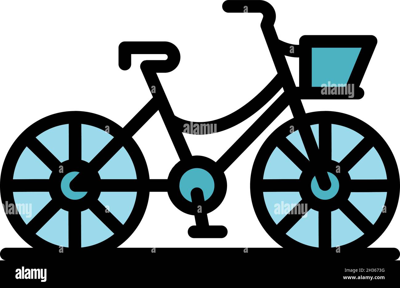 French bicycle icon. Outline french bicycle vector icon color flat ...