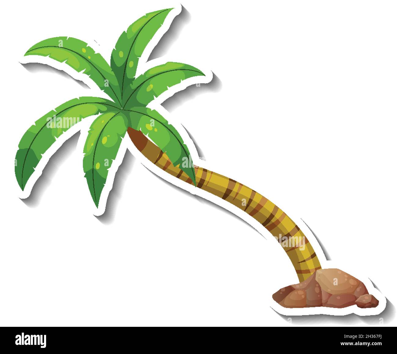 Palm tree sticker isolated on white background illustration Stock ...