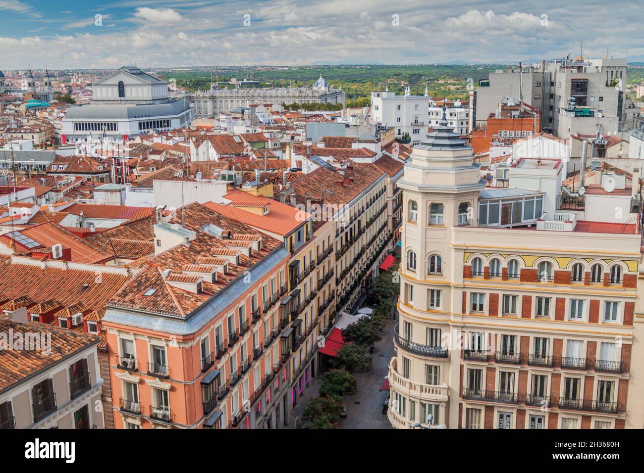 Skyline of central Madrid, capital of Spain Stock Photo - Alamy