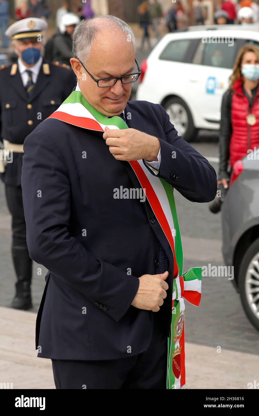 Italy, Rome, october 25, 2021 : The new Mayor of Rome Roberto Gualtieri ...