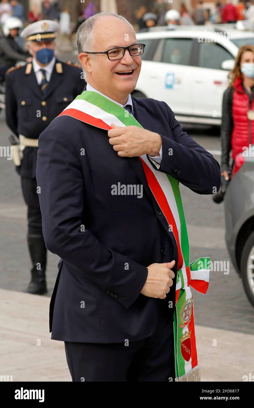 Italy, Rome, october 25, 2021 : The new Mayor of Rome Roberto Gualtieri ...