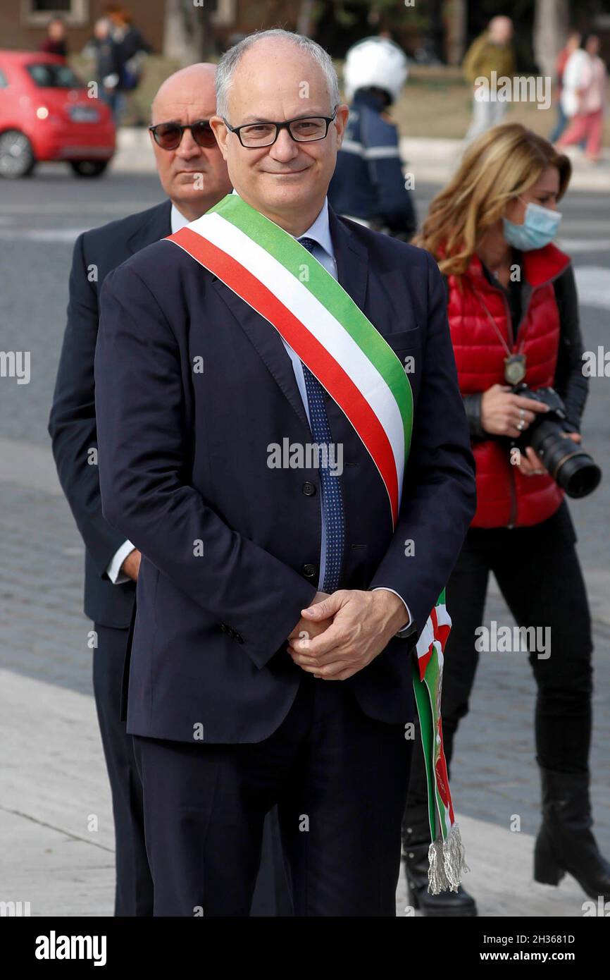 Italy, Rome, october 25, 2021 : The new Mayor of Rome Roberto Gualtieri ...