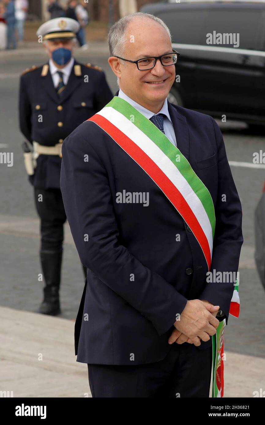 Italy, Rome, october 25, 2021 : The new Mayor of Rome Roberto Gualtieri ...
