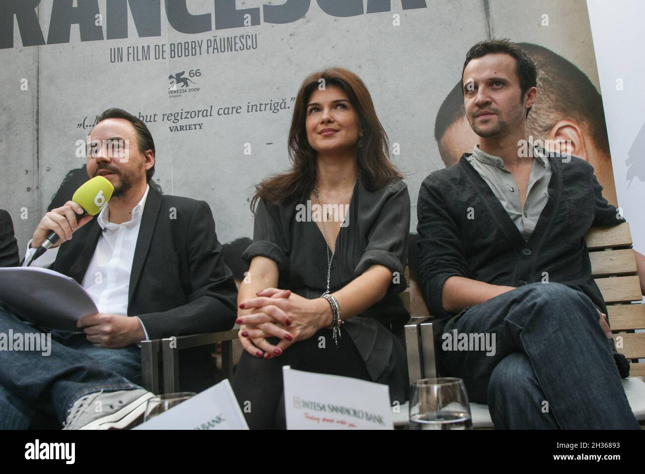 Bucharest, Romania, September 30, 2009: Actors Dorian Boguta (R ...