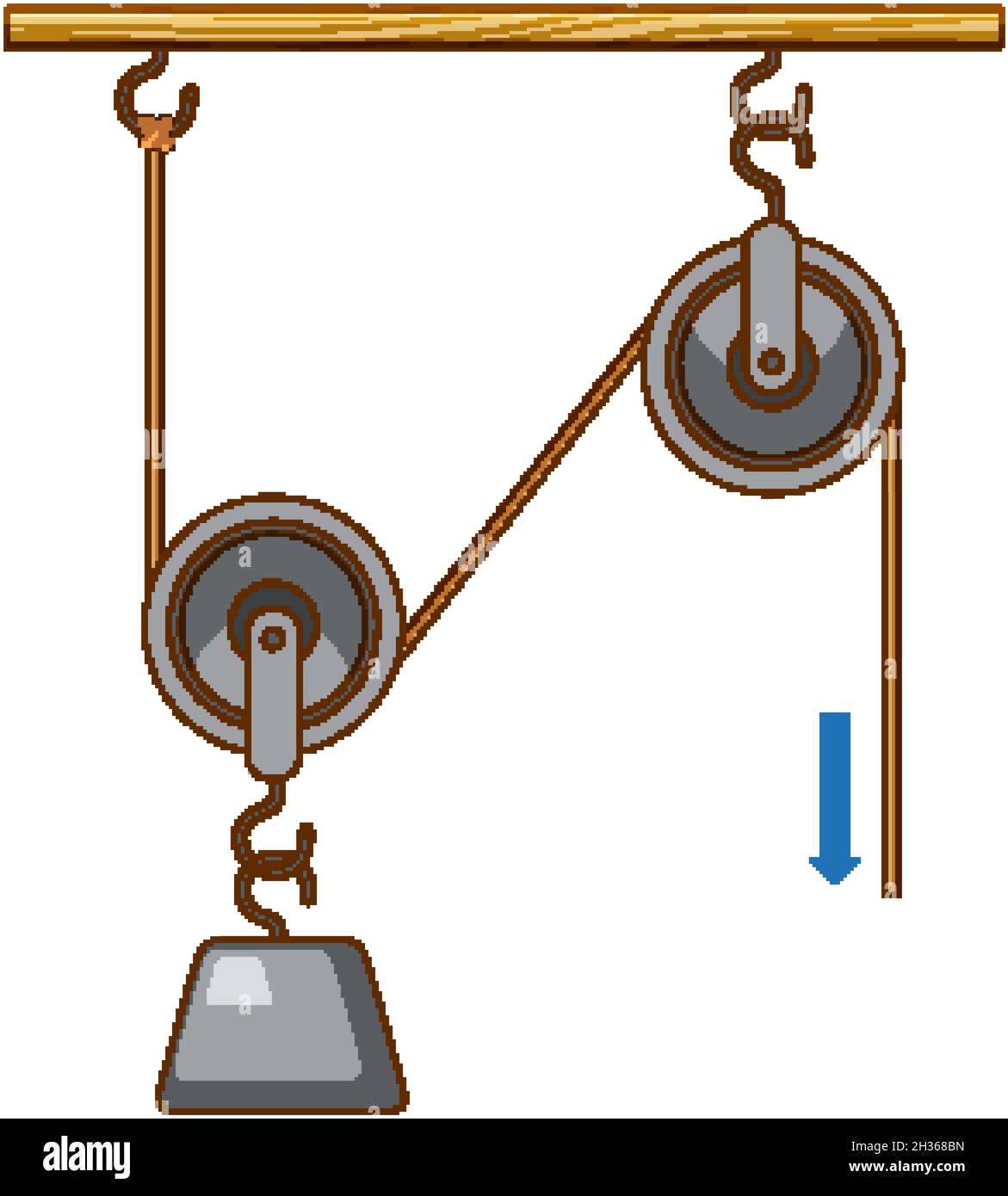 Science experiment on force and motion with pulley illustration Stock ...