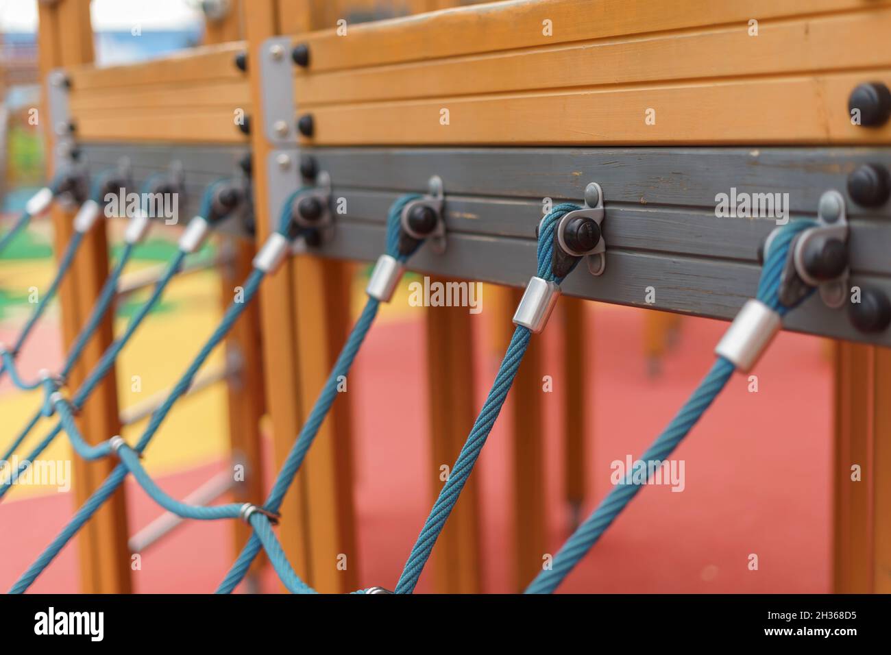 rope elements of an open playground close-up. active childhood Stock ...