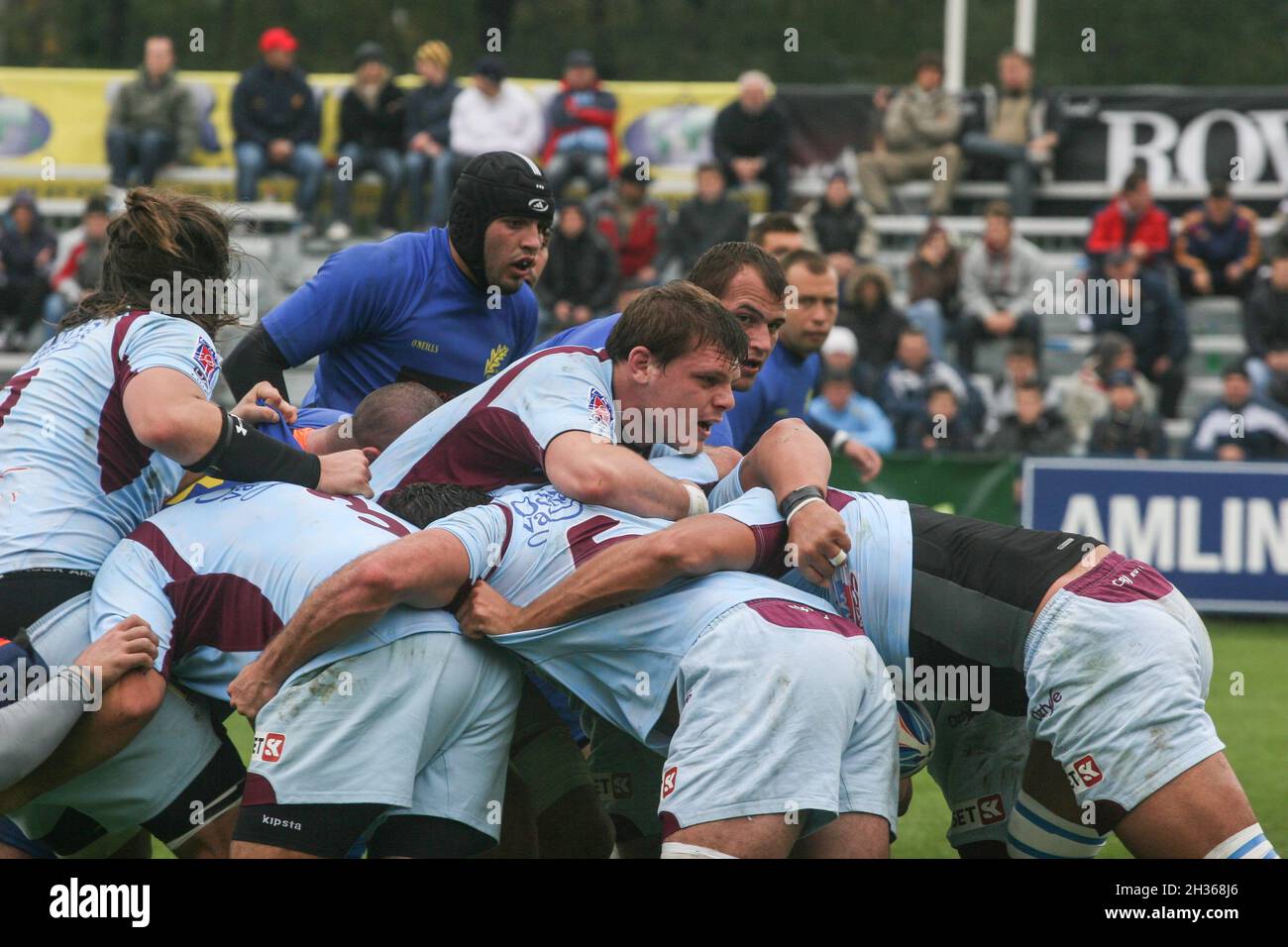 Bucharest, Romania, October 17, 2009: Action during a rugby match ...