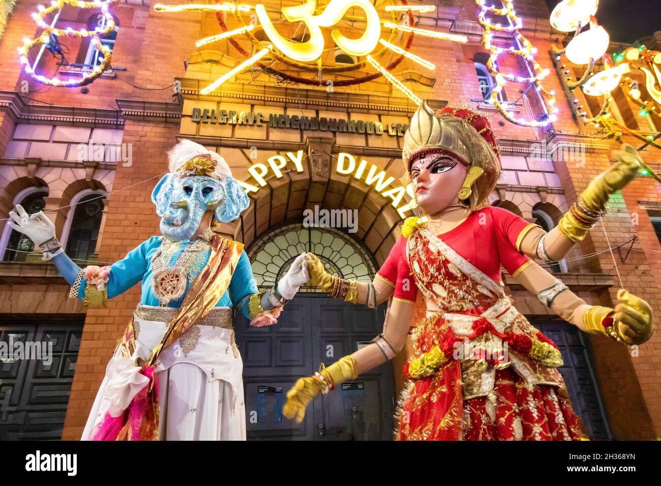 The annual Diwali light switch on in Leicester. Thousands of people ...