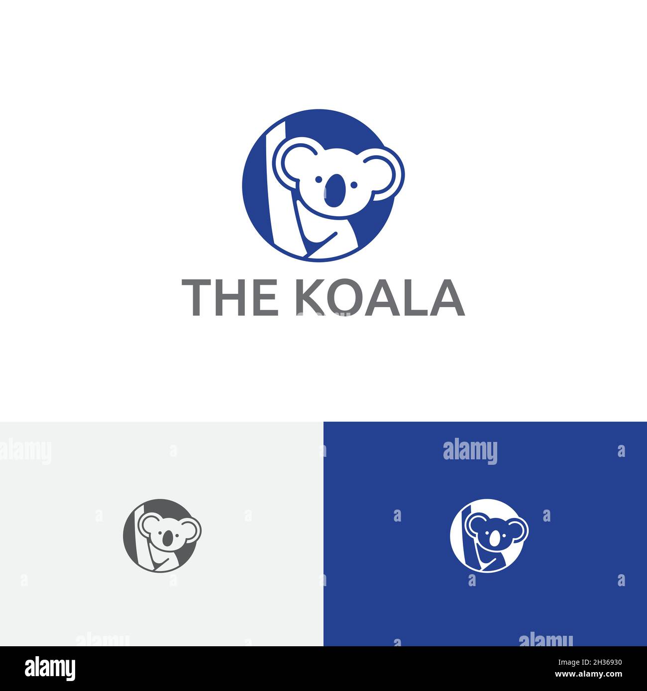 Cute Koala Tree Marsupial Animal Zoo Nature Logo Stock Vector Image ...