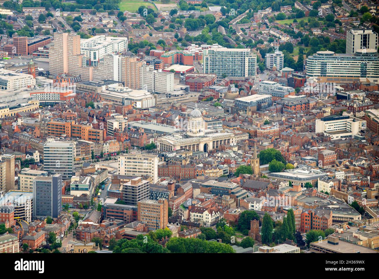 Aerial image of Nottingham City Centre, Nottinghamshire England UK ...