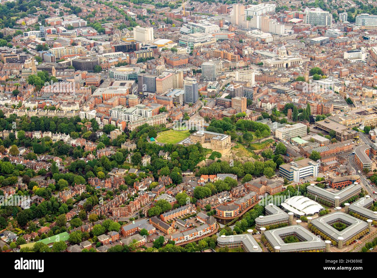 Aerial image of Nottingham City Centre, Nottinghamshire England UK ...