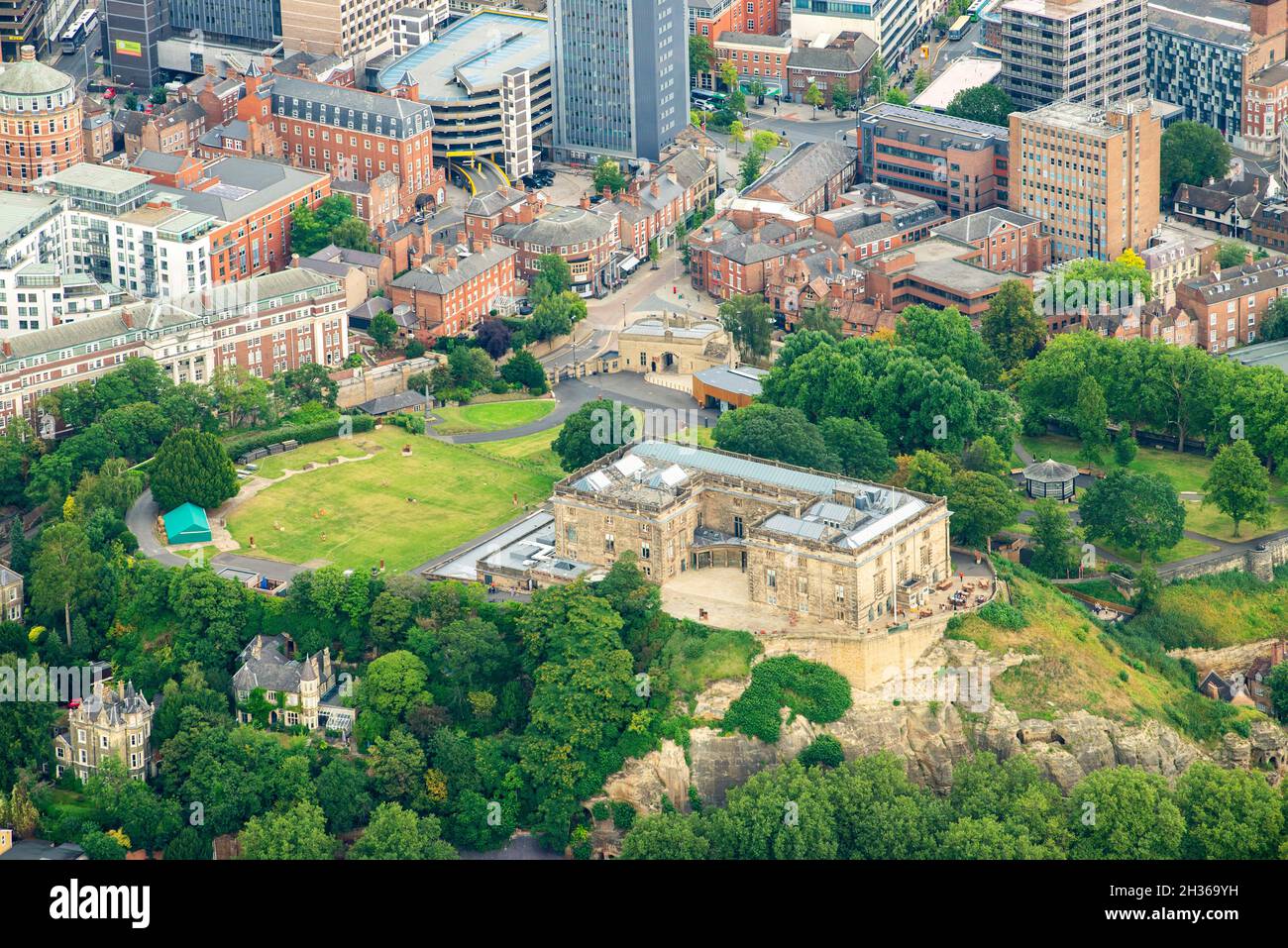 Aerial image of Nottingham Castle, Nottinghamshire England UK Stock ...