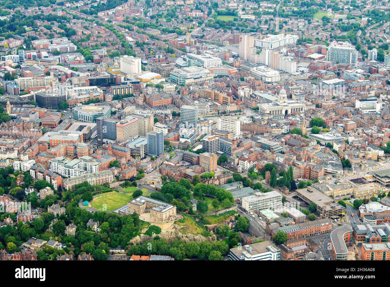 Aerial image of Nottingham City Centre, Nottinghamshire England UK ...