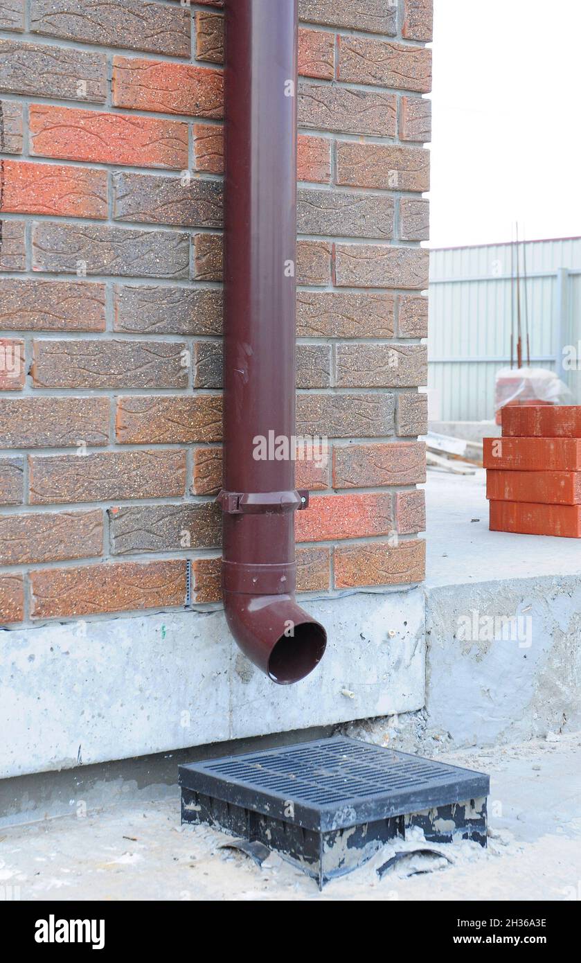 Rain Gutter Installation with Rainwater Drainage System Installation ...