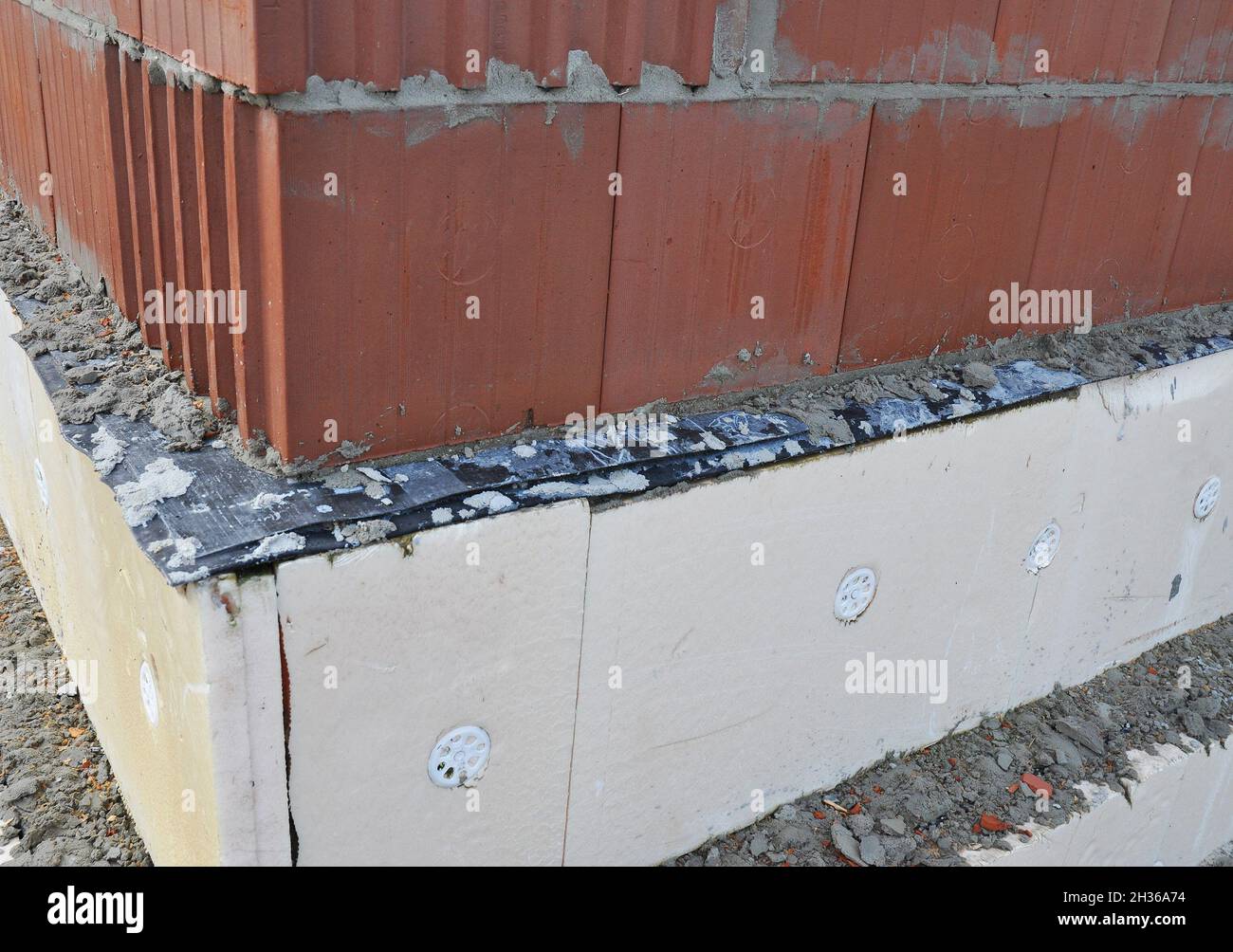 Exterior Foundation Insulation with Styrofoam Sheet Insulation. House ...