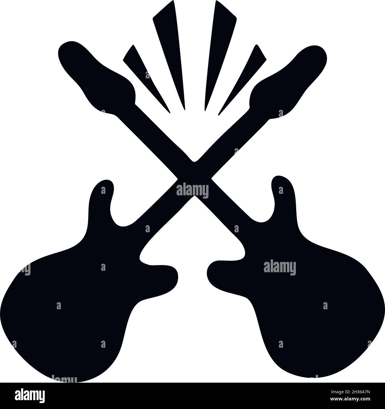 guitars - Sticker for car isolated on white. Vector stock Stock Vector ...