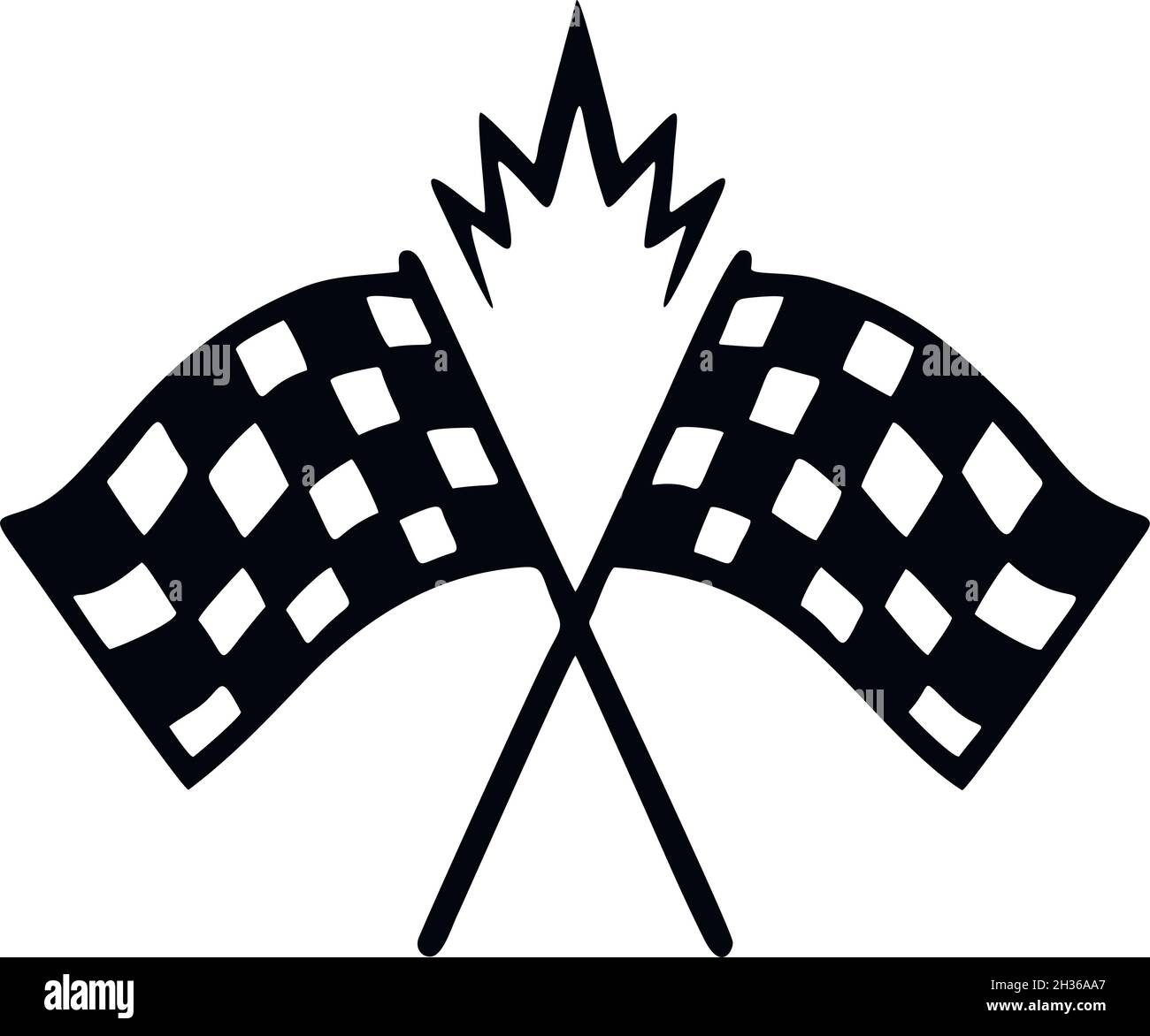 checkered flags - Sticker for car isolated on white. Vector stock Stock ...