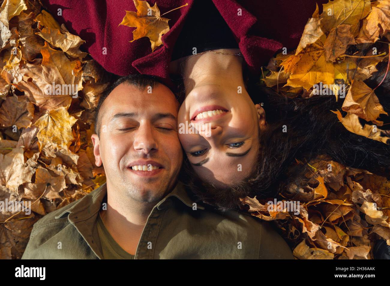 Woman laying down top view hi-res stock photography and images - Alamy