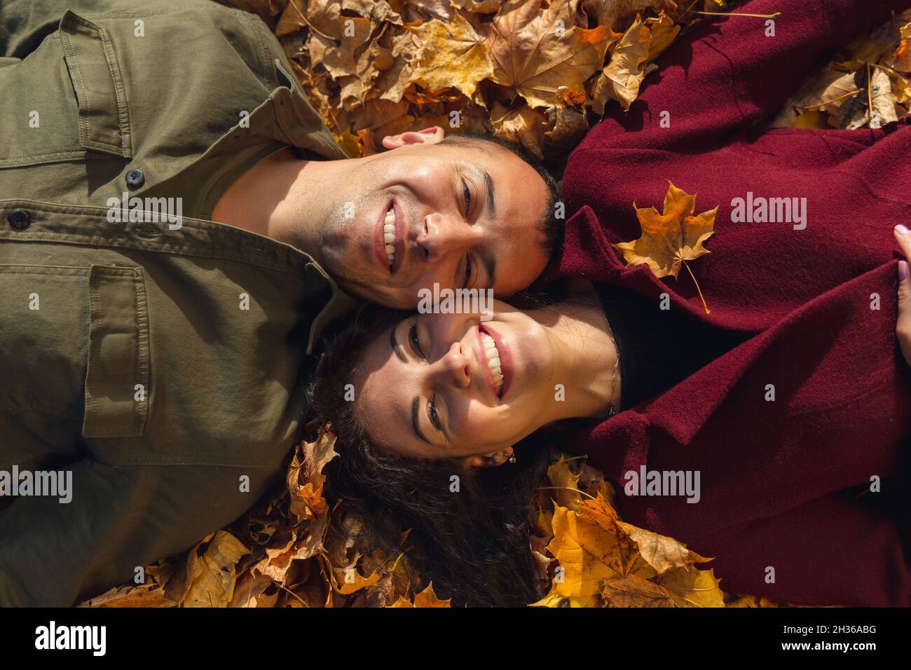 Woman laying down top view hi-res stock photography and images - Alamy