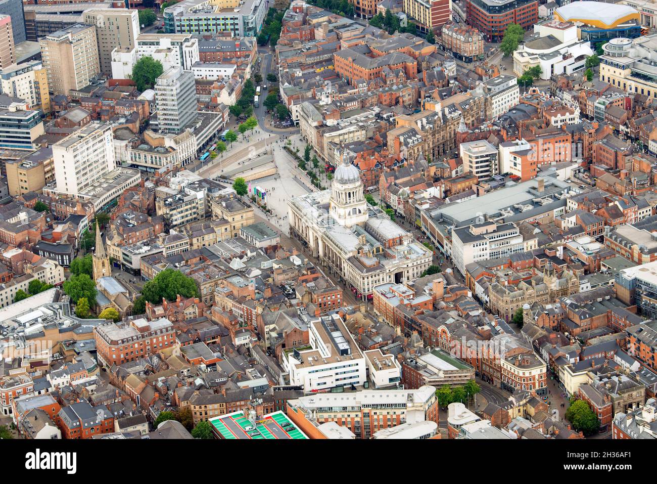 Aerial image of Nottingham City Centre, Nottinghamshire England UK ...