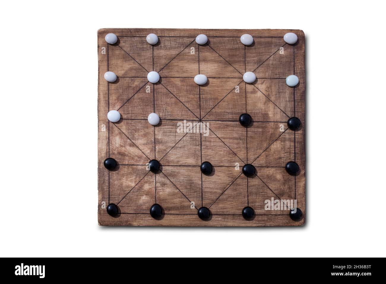 Alquerque, also known as Qirkat. Strategy board game originated in the ...