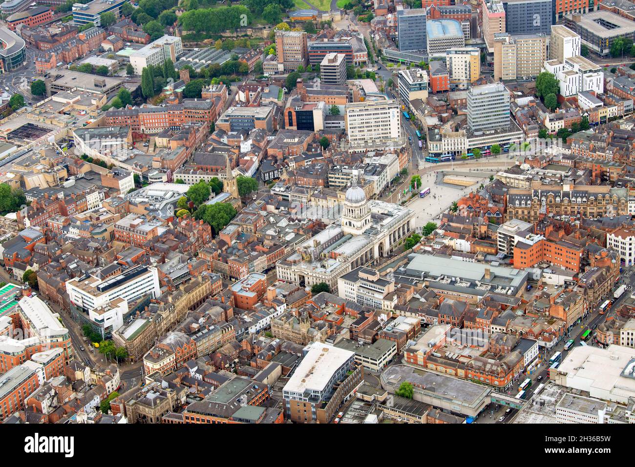 Aerial image of Nottingham City Centre, Nottinghamshire England UK ...