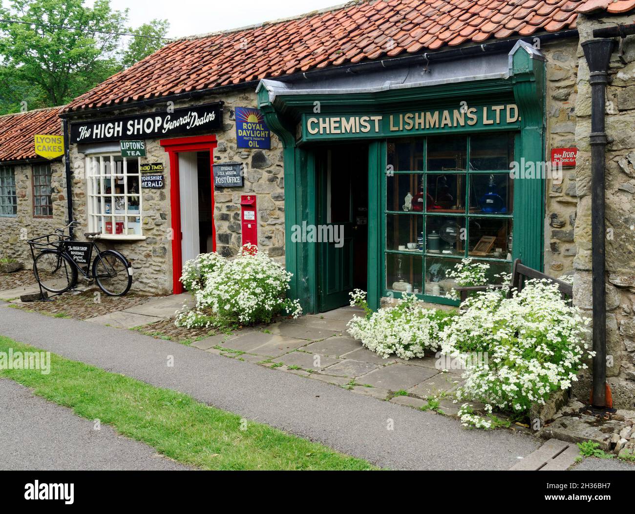 Recreated village shop fronts as they looked in about 1950 at the ...