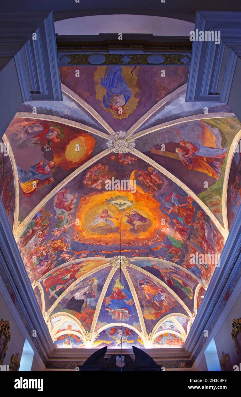 Swiss, Valais, pass of the great Saint Bernard, the church inside the ...