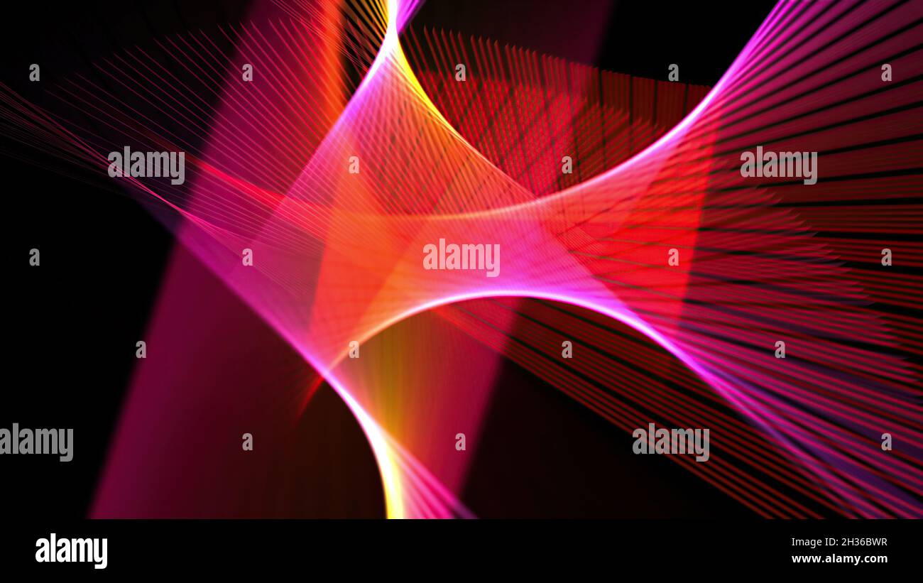 3d illustration - Hypnotic grid of lines creates geometric patterns ...