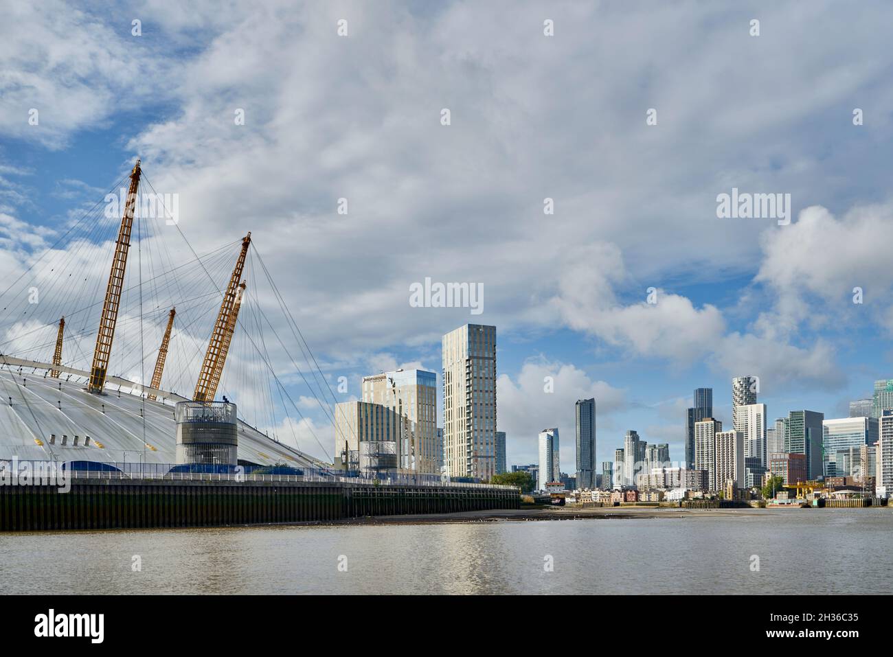 The London O2 Arena and Canary Wharf London England UK> Stock Photo - Alamy