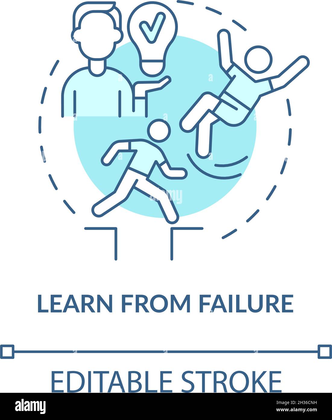 Learn from failure blue concept icon Stock Vector Image & Art - Alamy