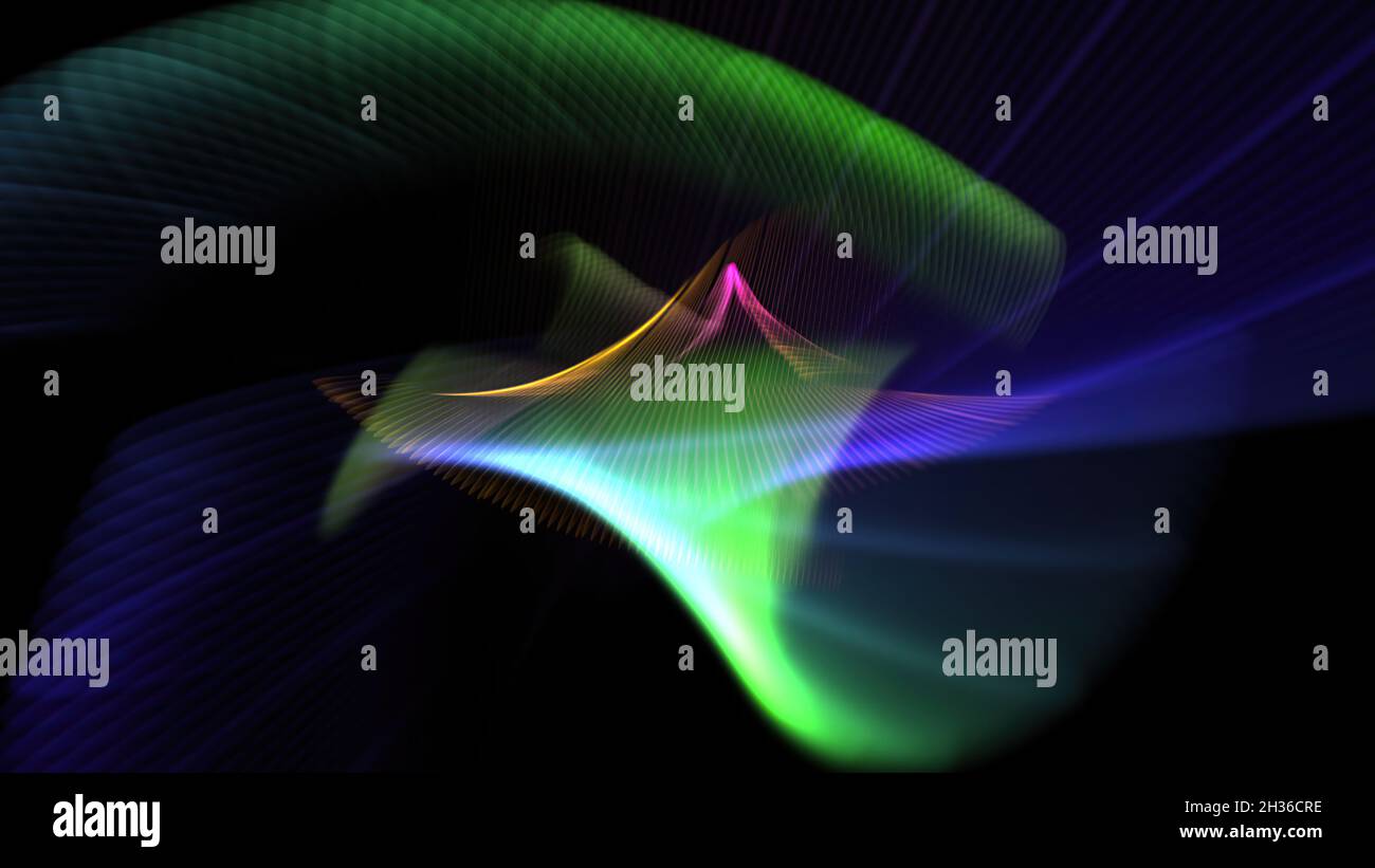 3d illustration - Hypnotic grid of lines creates geometric patterns ...