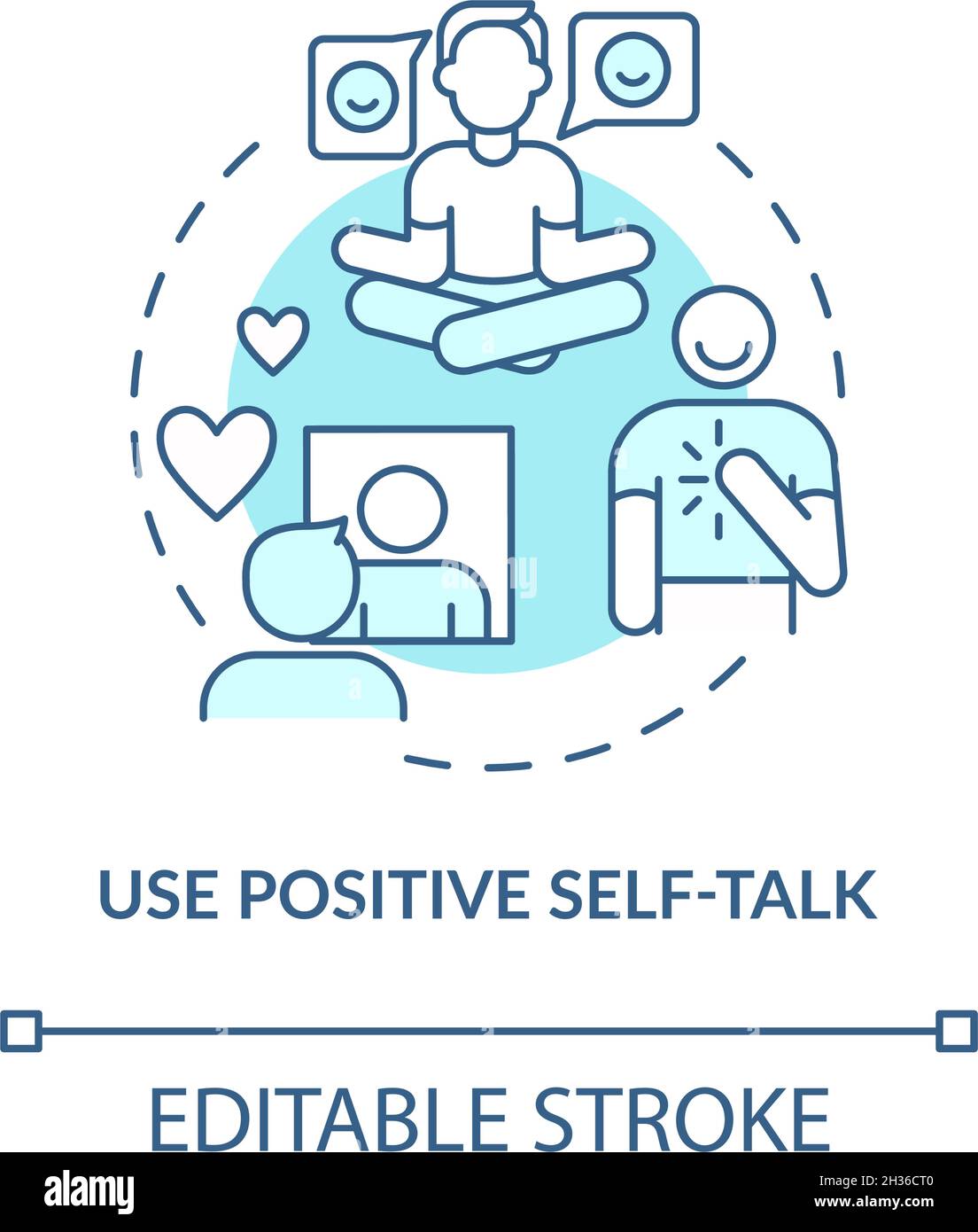 Use positive self talk blue concept icon Stock Vector Image & Art - Alamy