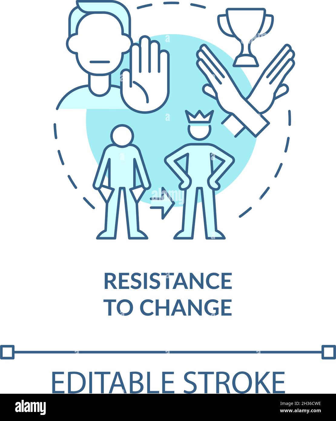 Resistance to change blue concept icon Stock Vector Image & Art - Alamy