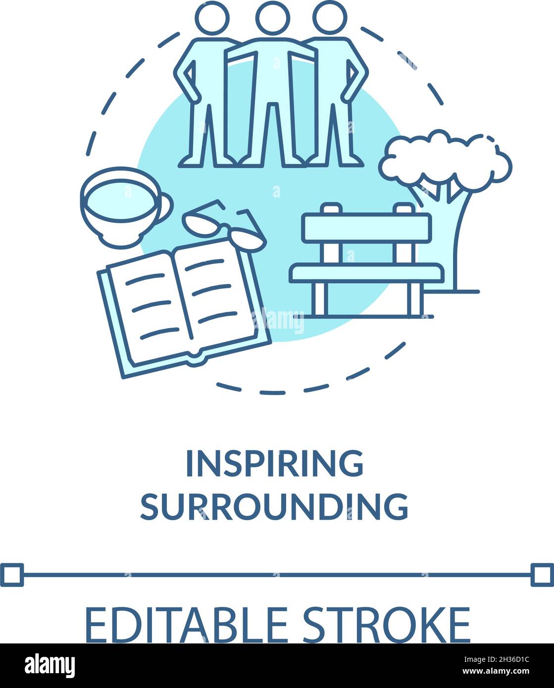 Inspiring surrounding blue concept icon Stock Vector Image & Art - Alamy