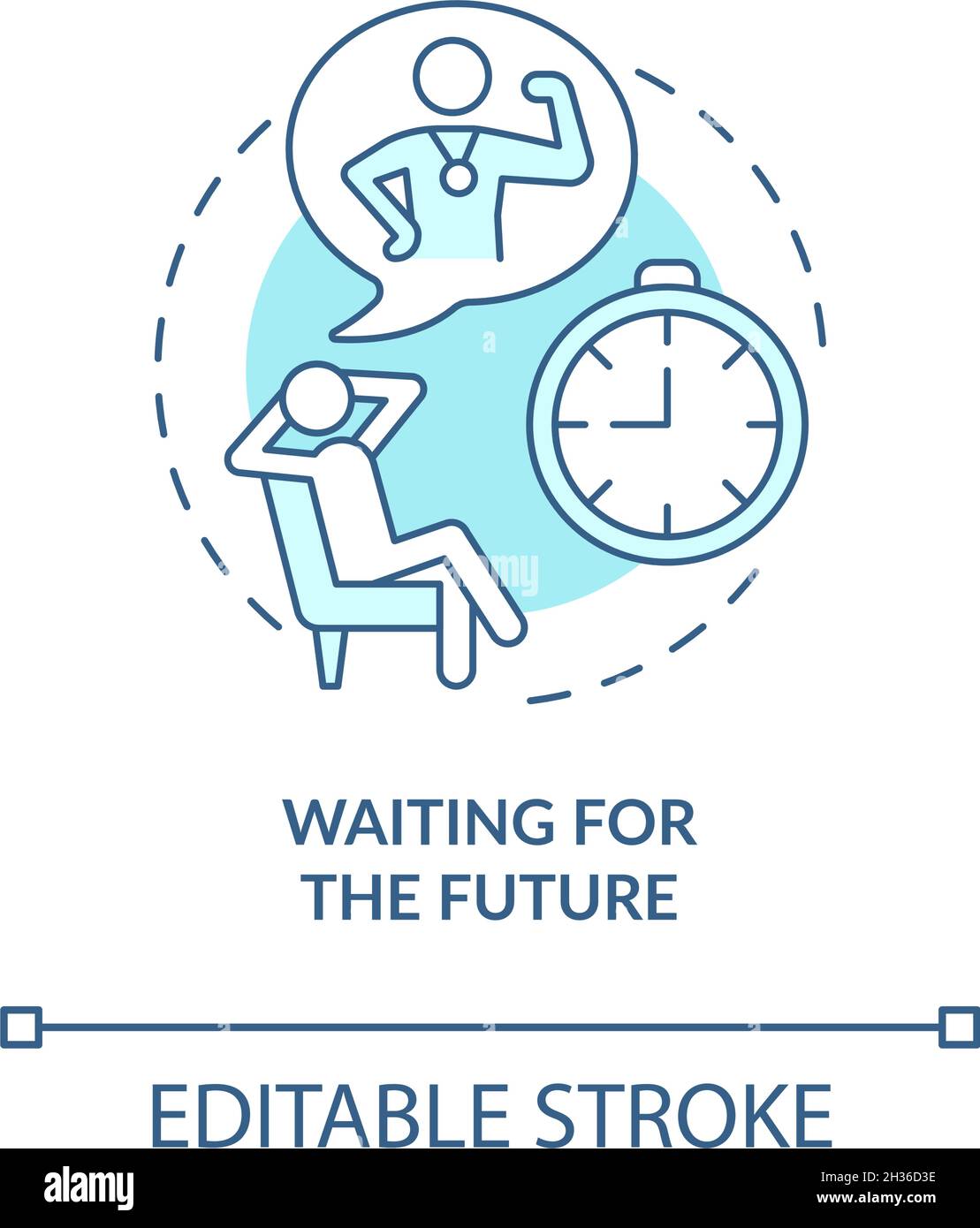 Waiting for future blue concept icon Stock Vector Image & Art - Alamy
