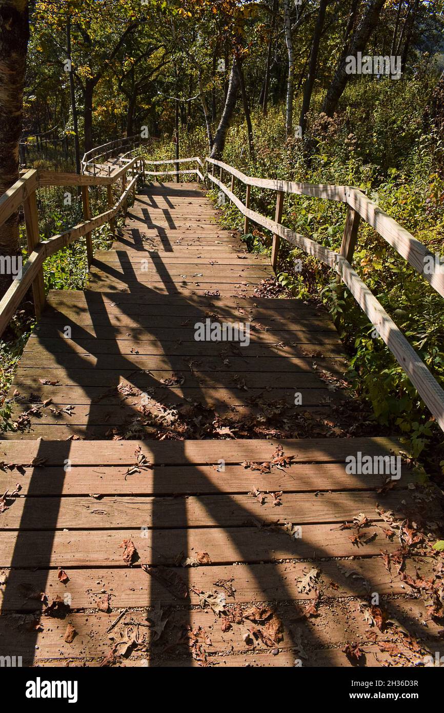 Wooden Stairs leading to Chapel at Indian Lake County Park in Dane ...