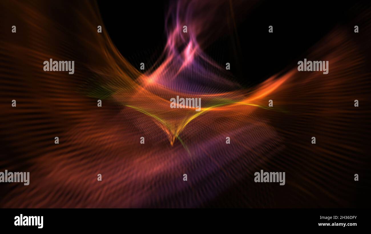 3d illustration - Hypnotic grid of lines creates geometric patterns ...