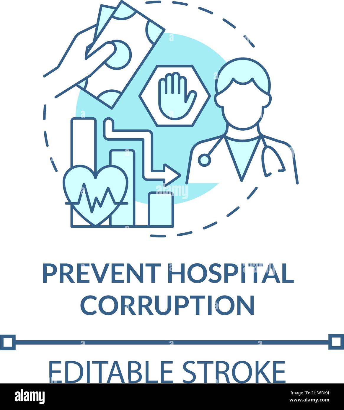 Prevent hospital corruption blue concept icon Stock Vector Image & Art ...