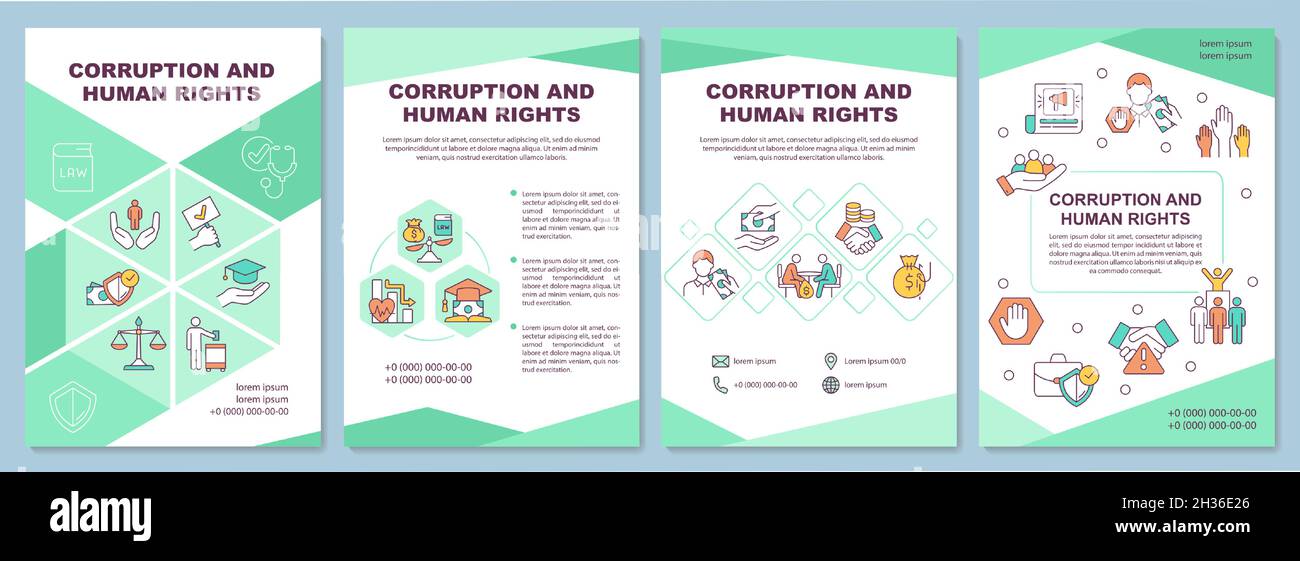 Corruption and human rights brochure template Stock Vector Image & Art ...