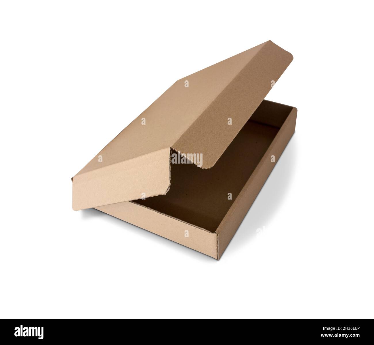 Blank open paper box package isolated on white background Stock Photo ...