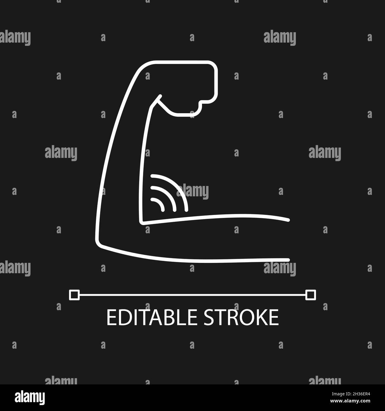 Lack of muscular strength white linear icon for dark theme Stock Vector ...