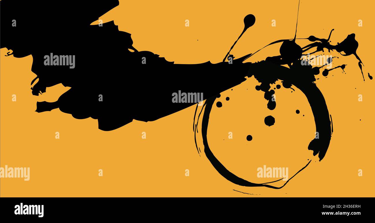 Abstract background wallpaper ink brush artwork Zen Orange Stock Photo ...