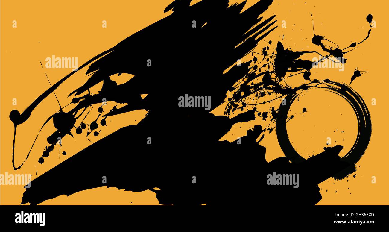 Abstract background wallpaper ink brush artwork Zen Orange Stock Photo ...